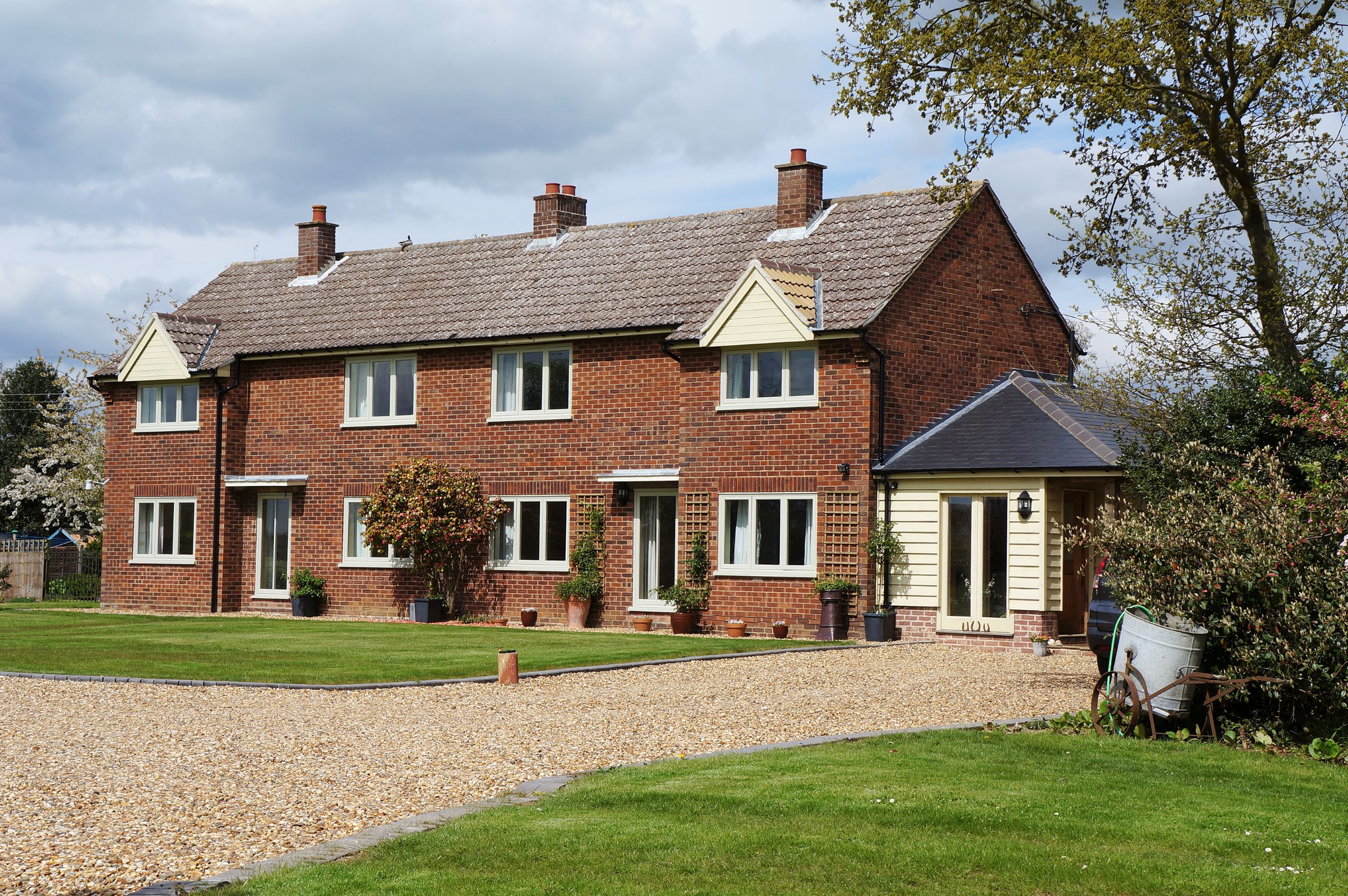 Wooden casement window chosen for beautiful country cottage